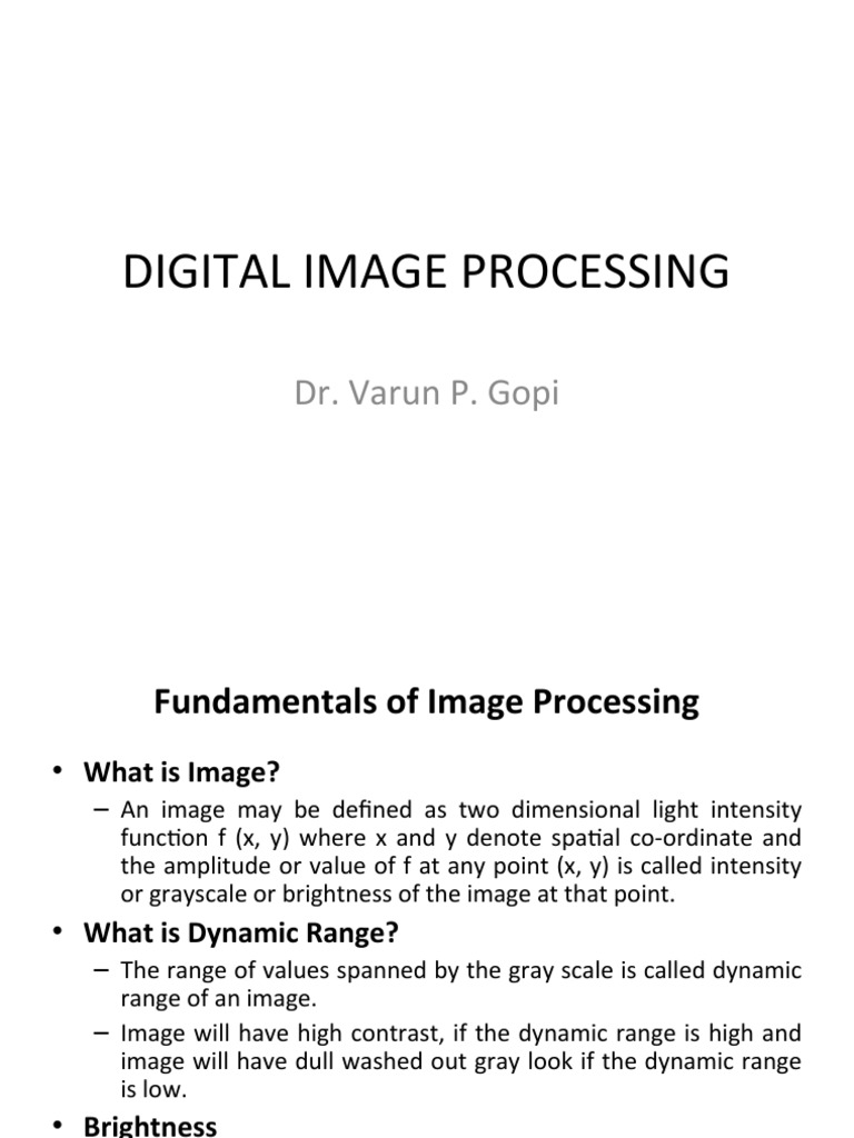 Fundamentals of DIP | PDF | Image Resolution | Rgb Color Model