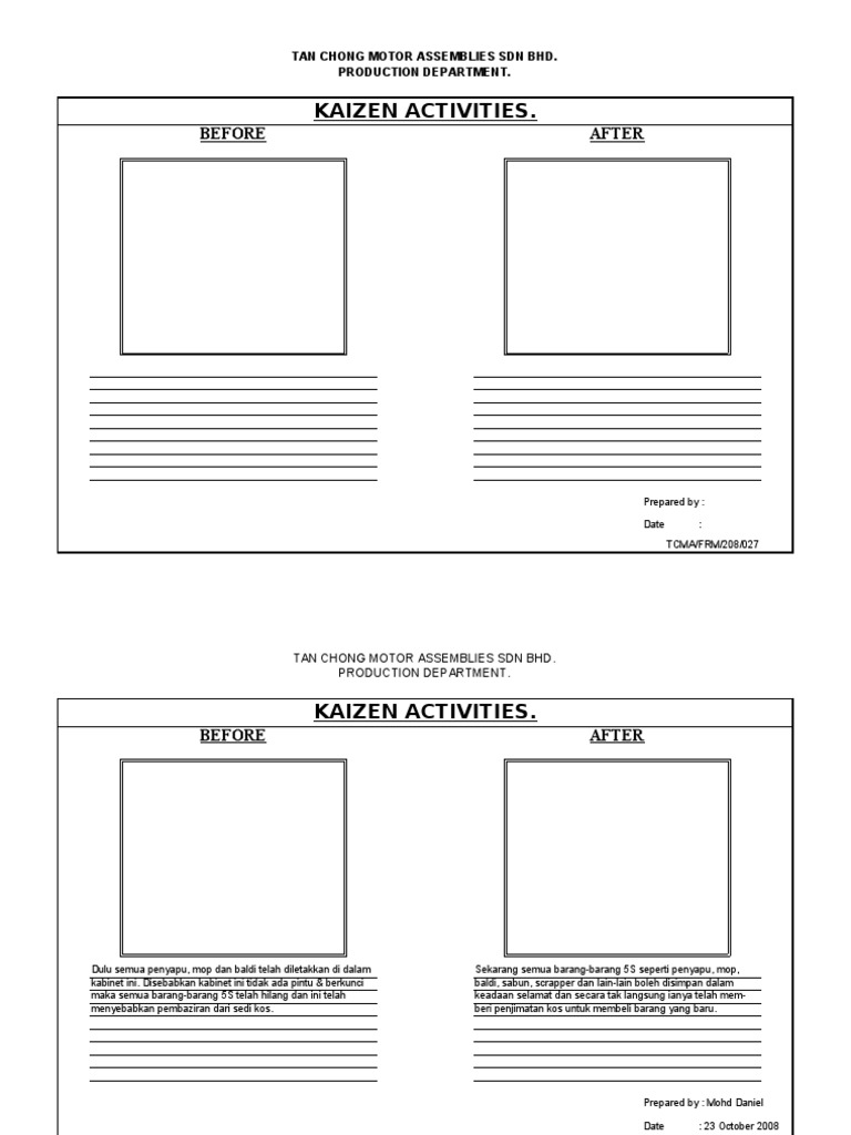 Kaizen Sheet | PDF