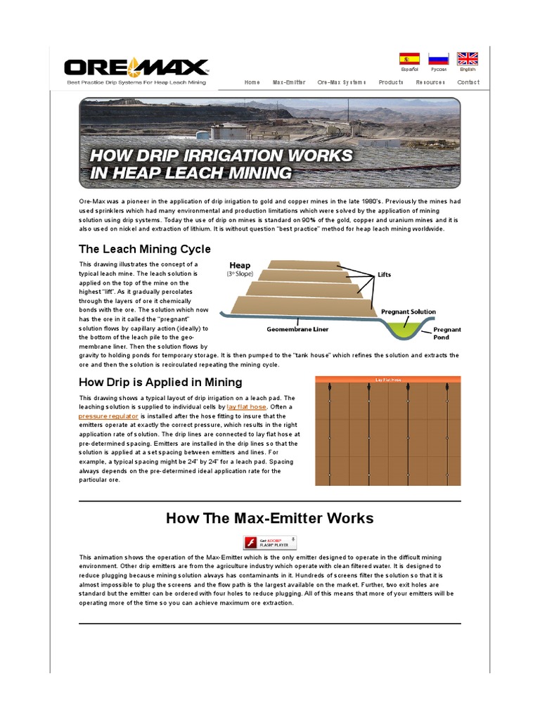 Ore-Max - Best Practice Drip Systems For Heap Leach Mining | PDF ...