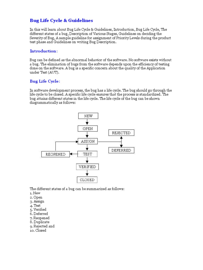 Bug Life Cycle | PDF | Software Bug | Software Engineering