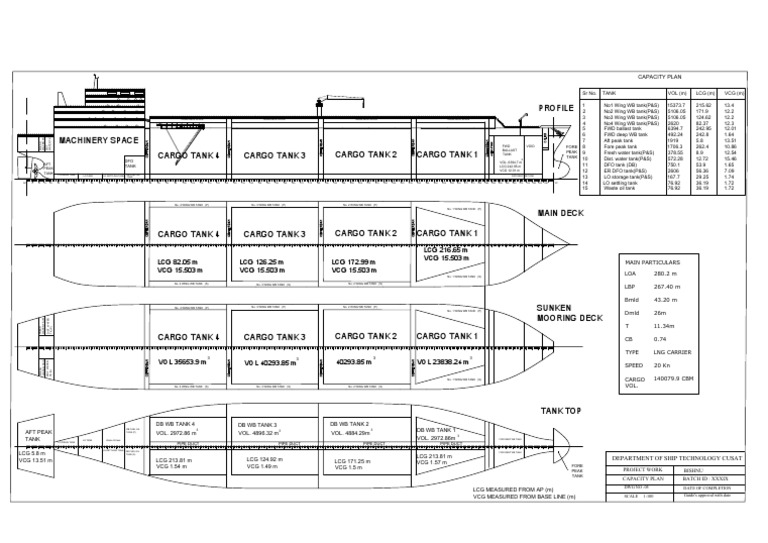 Ship Capacity Plan for LNG Carrier | PDF | Ships | Watercraft
