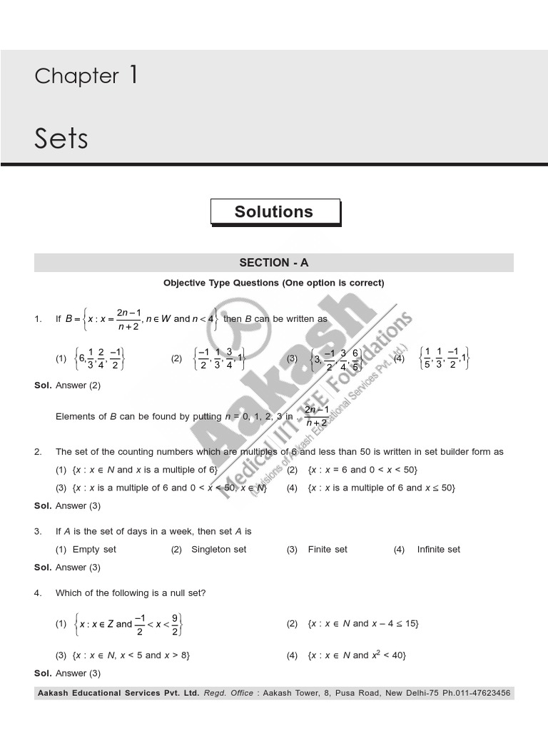 Chapter-1 Sets | PDF | Discrete Mathematics | Teaching Mathematics
