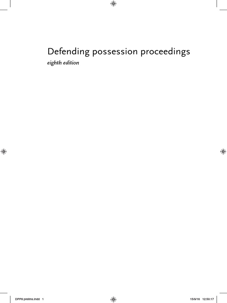 Defending Possession Proceedings FREE PDF PDF | PDF | Leasehold Estate | Landlord