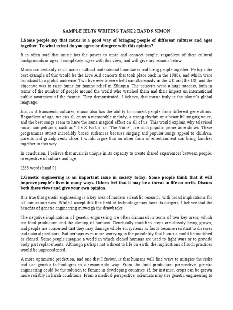 Sample IELTS Writing Task 2 Simon | PDF | Animal Testing | Punishments