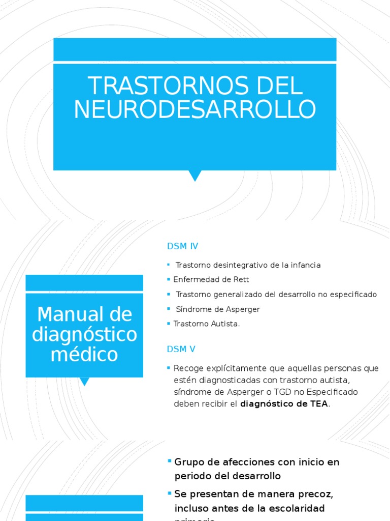 Trastornos Del Neurodesarrollo | PDF | Discapacidad intelectual | Espectro autista