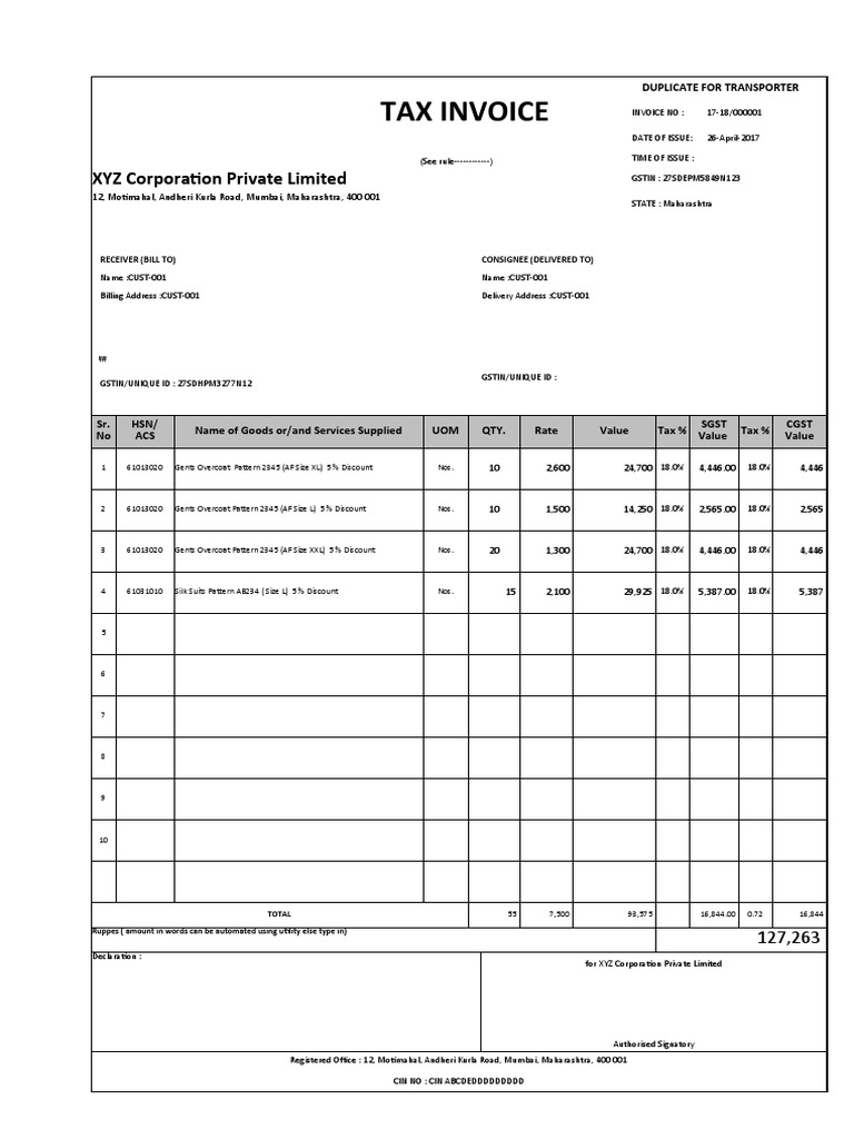 GST Invoice Format in Excel | PDF | Taxes | Economies