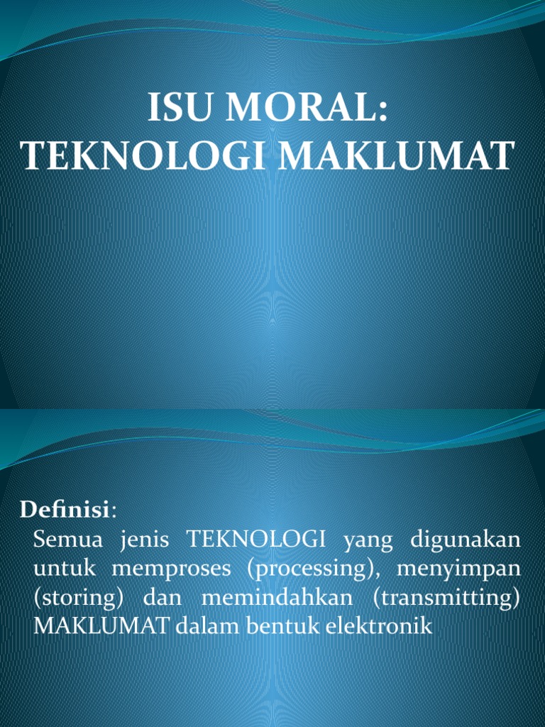 Isu Moral Teknologi Maklumat | PDF