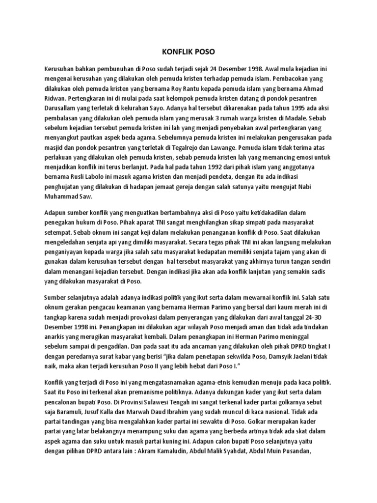 Konflik Poso | PDF | Ilmu Sosial