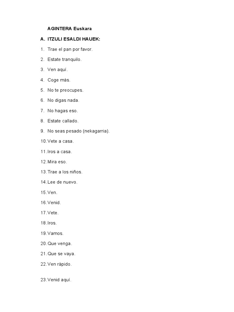 AGINTERA Itzuli | PDF