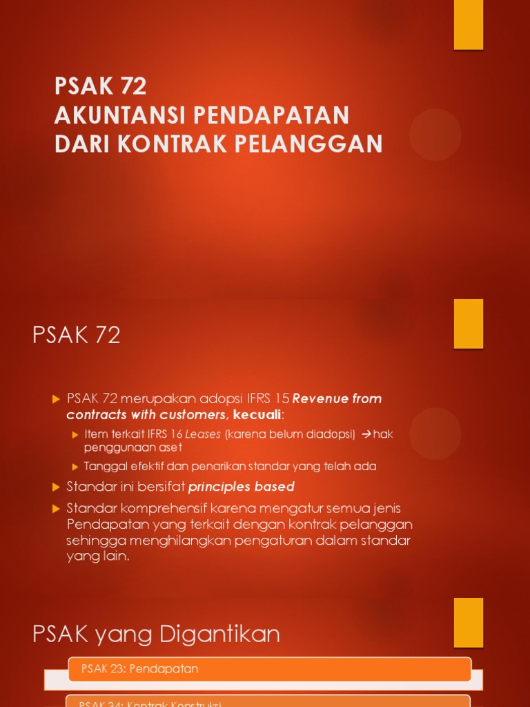 PSAK 72: Akuntansi Pendapatan Kontrak | PDF | Bisnis | Hukum