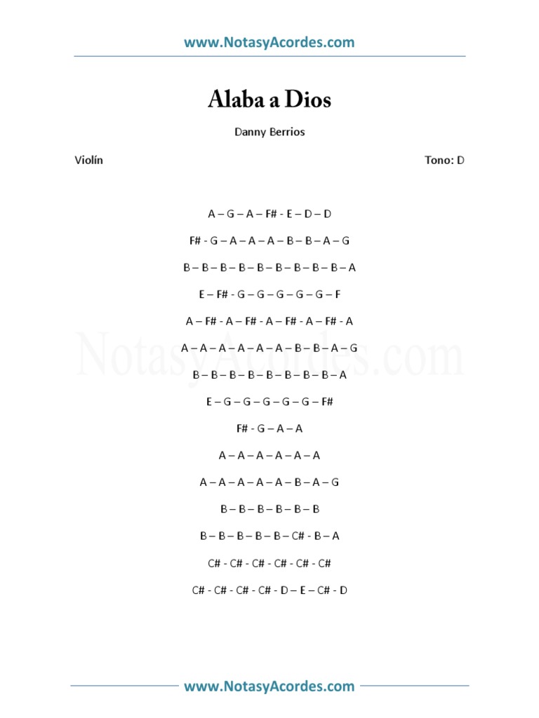 Alaba A Dios en Violin Danny Berrios PDF | PDF