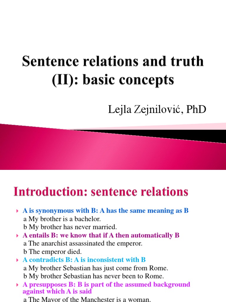 Sentence Relations and Truth II PDF | PDF | Grammar | Language Mechanics
