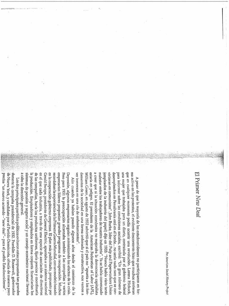 El Primer y Segundo New Deal PDF | PDF