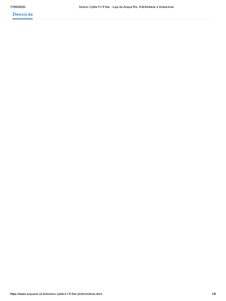 Sensor Cyble K1 5 Fios - Loja Da Acqua Rio, Hidrômetros e Acessórios ...