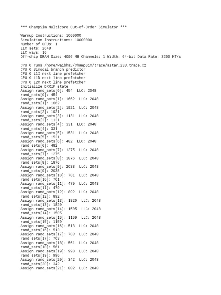 ChampSim multicore simulator stats | PDF | Cache (Computing) | Central ...