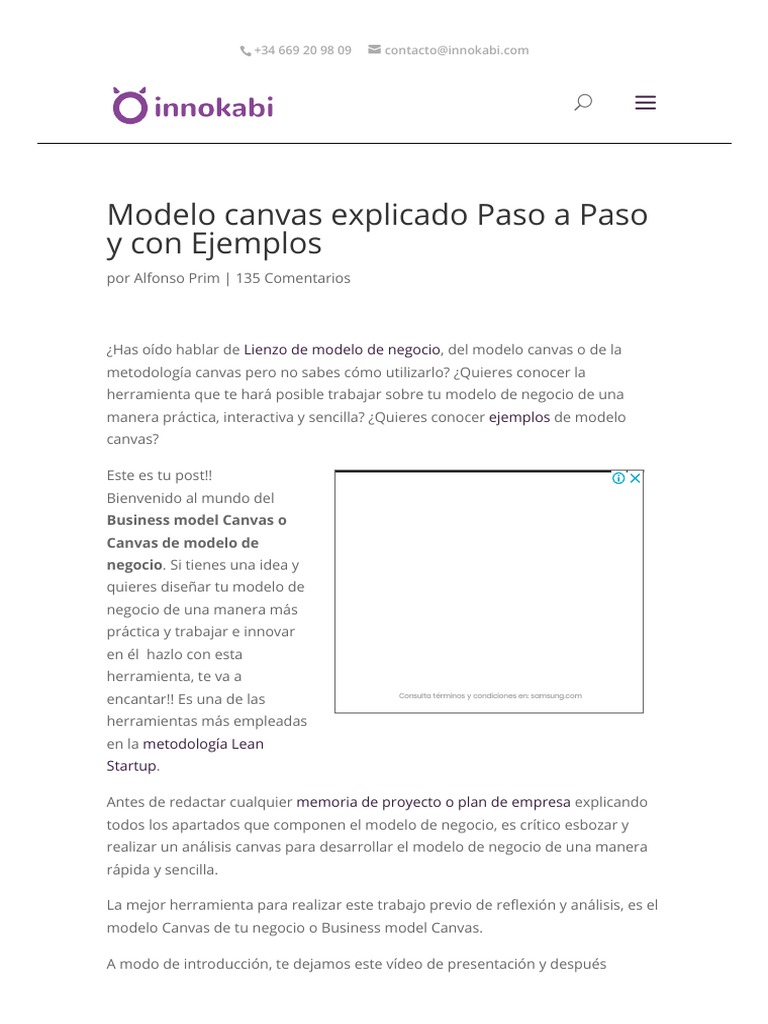 Modelo Canvas Explicado Paso A Paso y Con Ejemplos - Innokabi | PDF | Cookie HTTP | Marketing