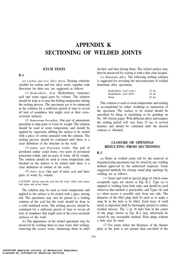 Asme Sec Viii D1 Nma App K | PDF | Etching | Welding