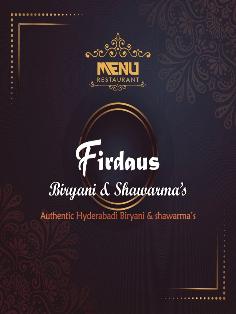 Firdaus Menu V1 PDF | PDF | Kebab | Desi Cuisine