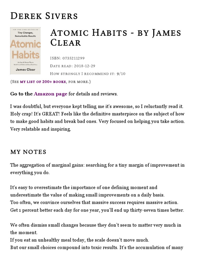 Atomic Habits: Key Insights & Strategies | PDF | Habits | Motivation