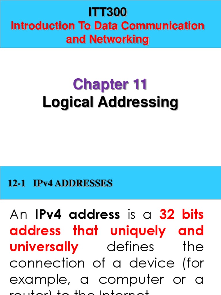 Ch11 OBE-Logical Addressing PDF | PDF | Router (Computing) | Ip Address