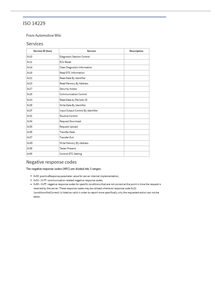 ISO 14229 - Automotive Wiki PDF | PDF | Server (Computing) | Computer Data