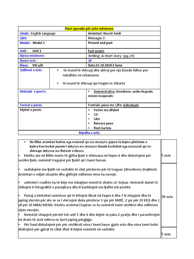 Plan Ditor 20192020.odt | PDF