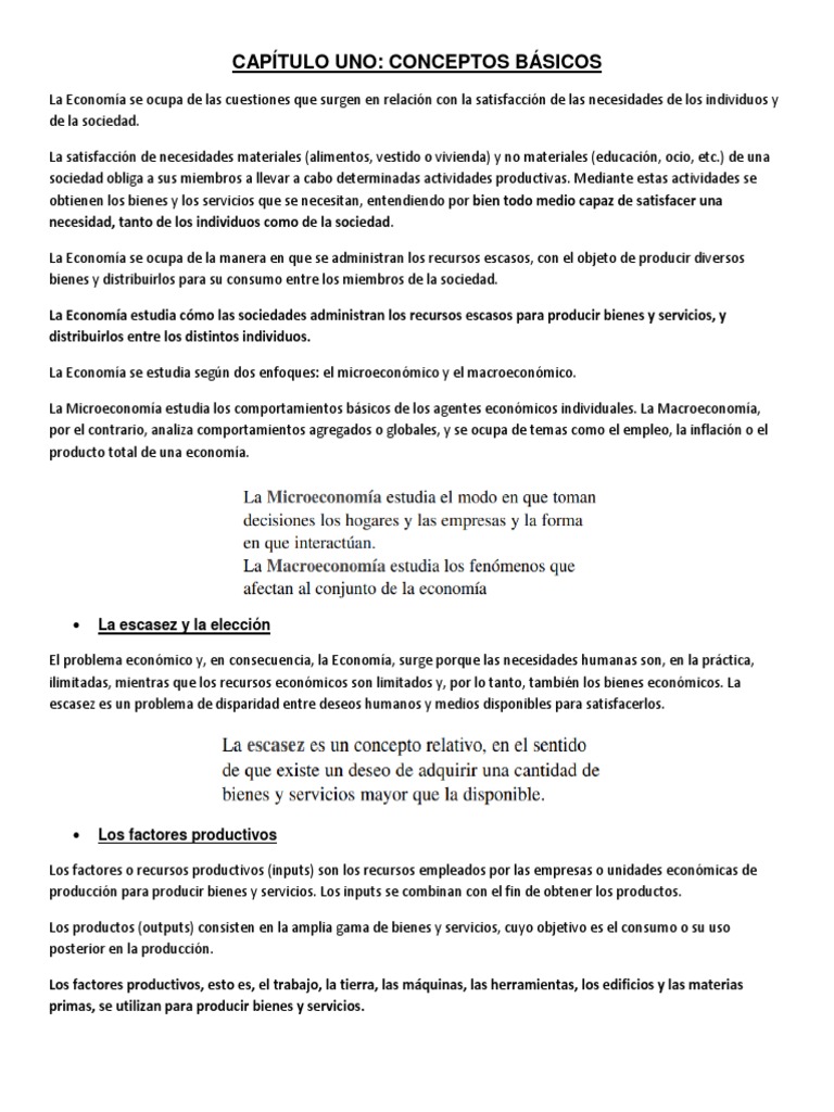 Resumen Capitulo Uno. Mochon y Becker | Descargar gratis PDF | Bienes | Permuta
