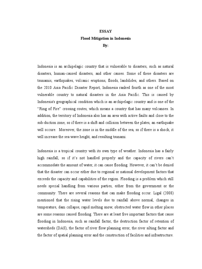 Essay Flooding and Mitigation | PDF | Natural Disasters | Flood
