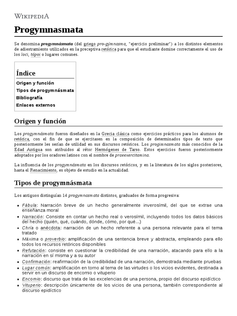 Progymnasmata | PDF | Retórica