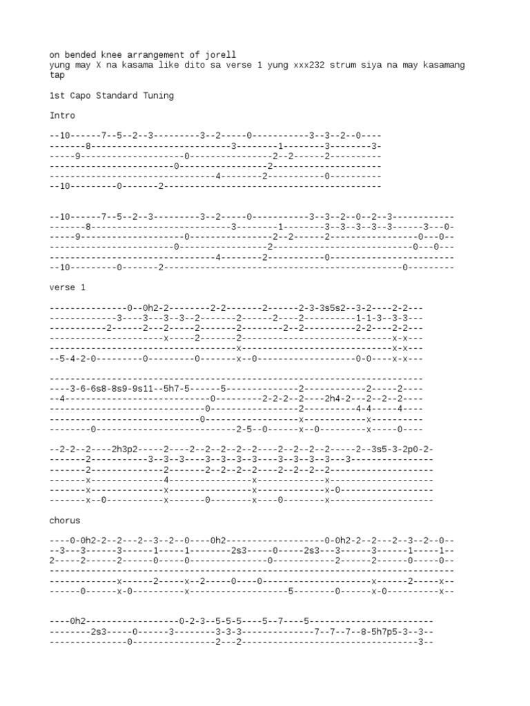 On Bended Knee | PDF | Guitar Family Instruments | String Instruments