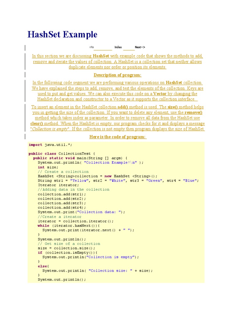 Hashset Example: Description of Program | PDF | Data | Queue (Abstract ...