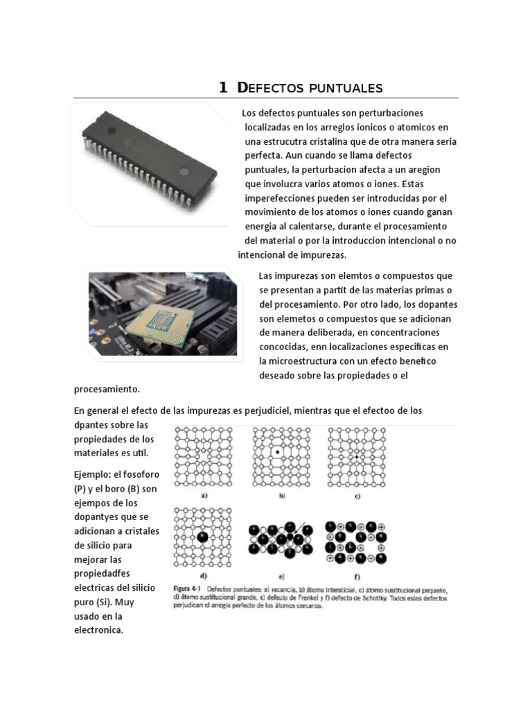Defectos Puntuales | PDF | Dopaje (semiconductor) | Semiconductores