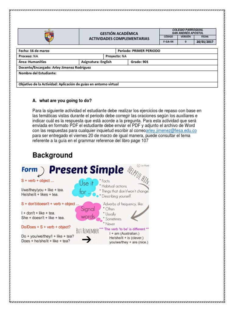 901 Marzo 16 Ingles Arley Jimenez R | PDF
