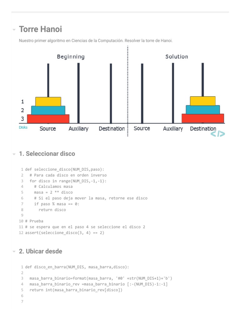 Torre de Hanoi Fuerza Brutal Python | PDF | Informática teórica | Áreas de informática