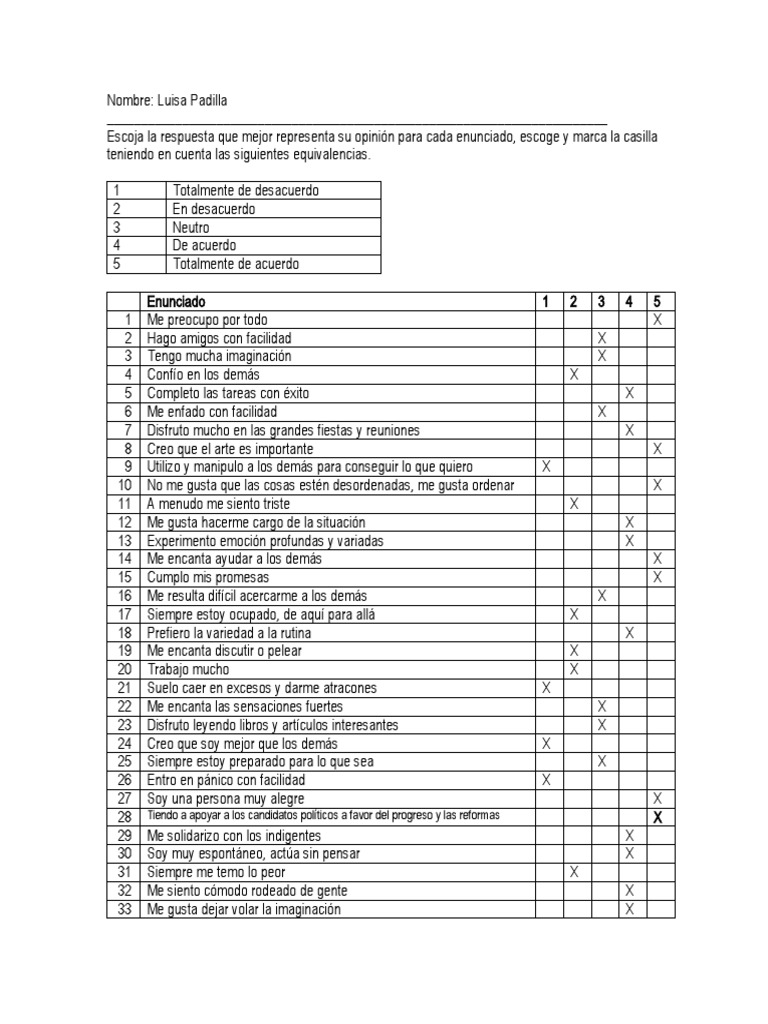 Test Los Cinco Grandes | PDF Test Los Cinco Grandes | PDF