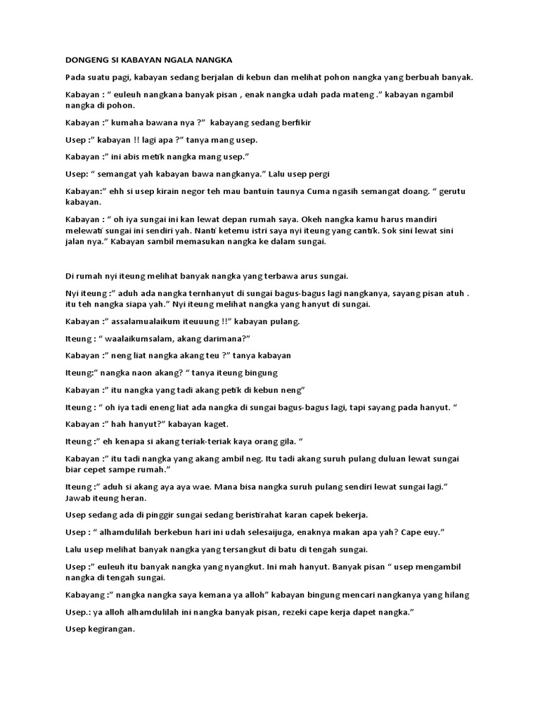 Dongeng Si Kabayan Ngala Nangka | PDF