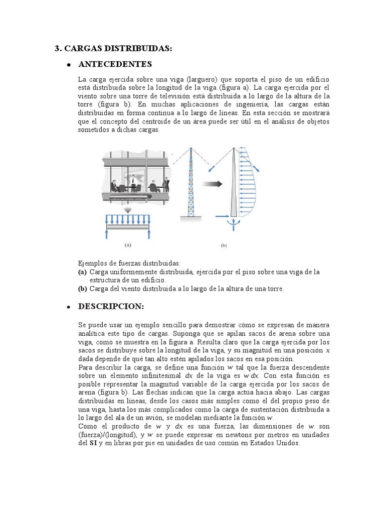Cargas Distribuidas | PDF | Curva | Fuerza
