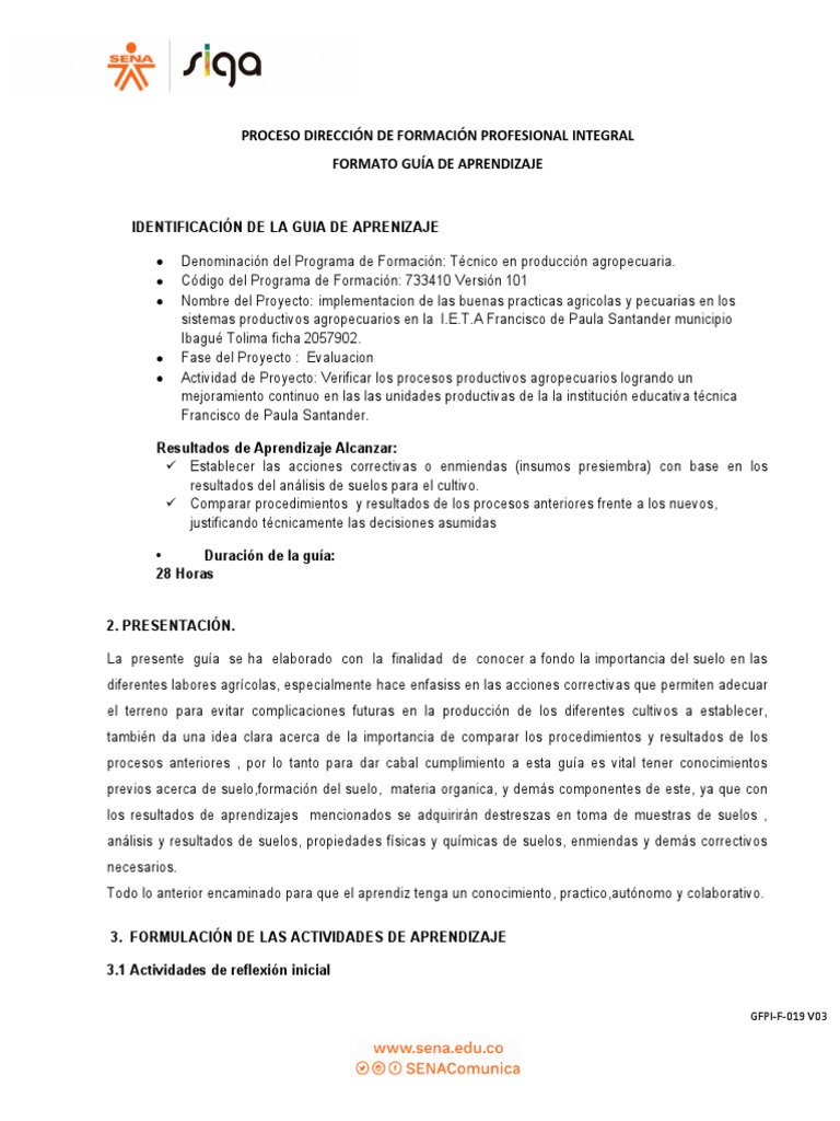 GFPI-F-019 - GUIA - DE - APRENDIZAJE PREPARAR EL TERRENO-ESTABLECER Y COMPARAR Ok | PDF | Suelo ...
