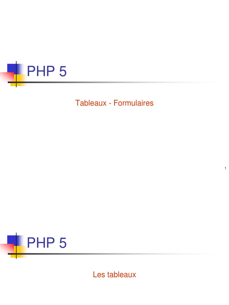 Guide PHP : Tableaux et Formulaires | PDF | Html | Internet