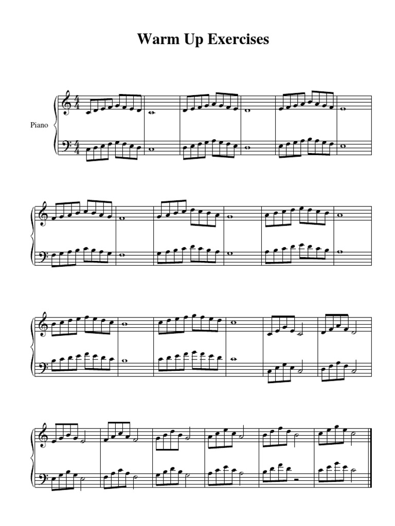 Piano Warm Ups | PDF