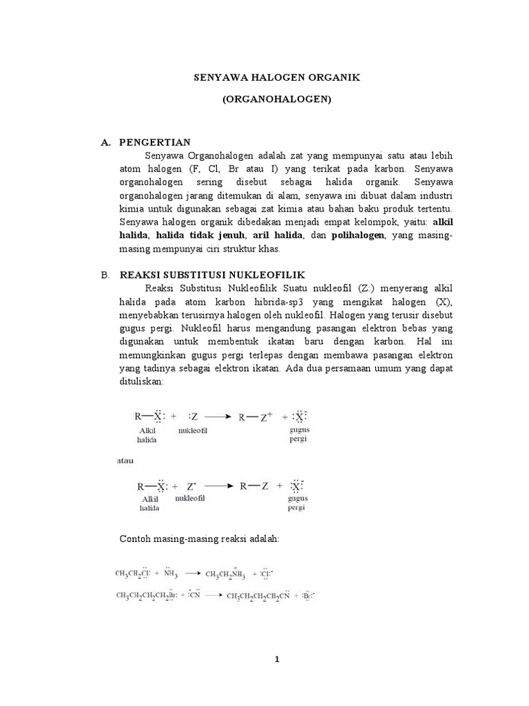 Senyawa Halogen Organik | PDF | Sains & Matematika