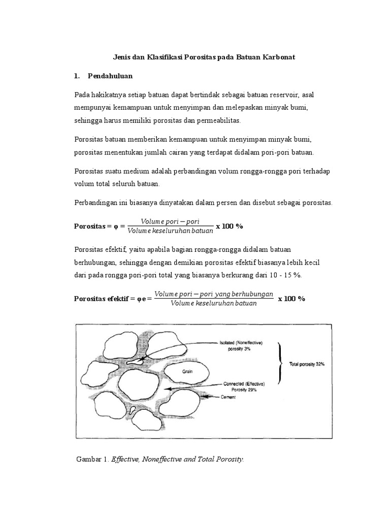 Jenis Dan Klasifikasi Porositas Pada Batuan Karbonat | PDF