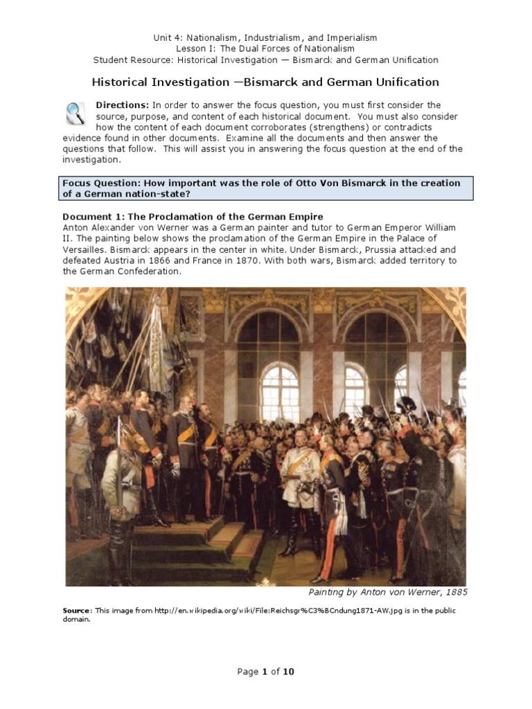 Bismarck's Role in German Unification | PDF | German Empire | Otto Von ...