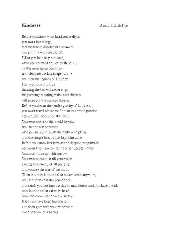 KIndness Poem | PDF