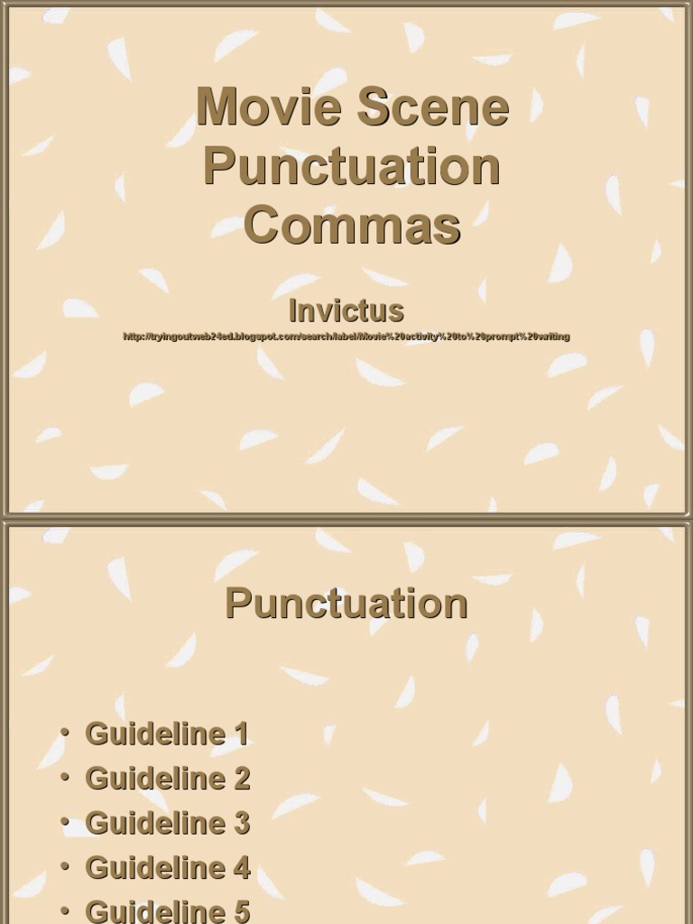 Comma Usage Guidelines in Film Scenes | PDF