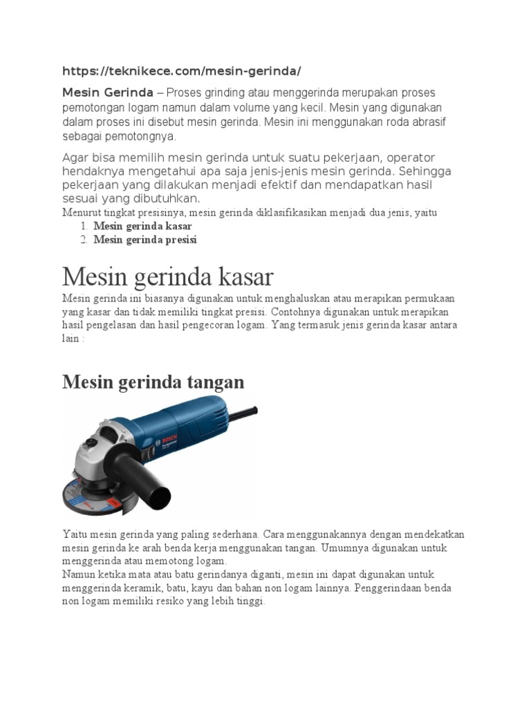 Macam Macam Mesin Gerinda | PDF | Griya & Taman | Komputer