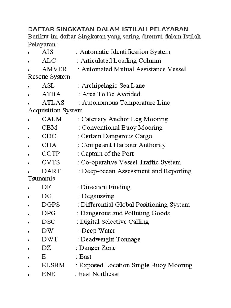 A Comprehensive List of Common Shipping and Navigation Abbreviations ...