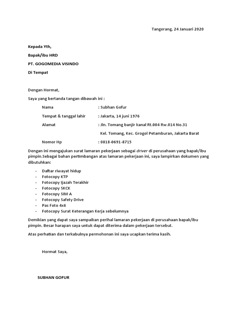 CV SUBHAN Baru | PDF