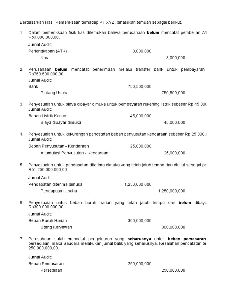 Hasil Kerja Audit | PDF