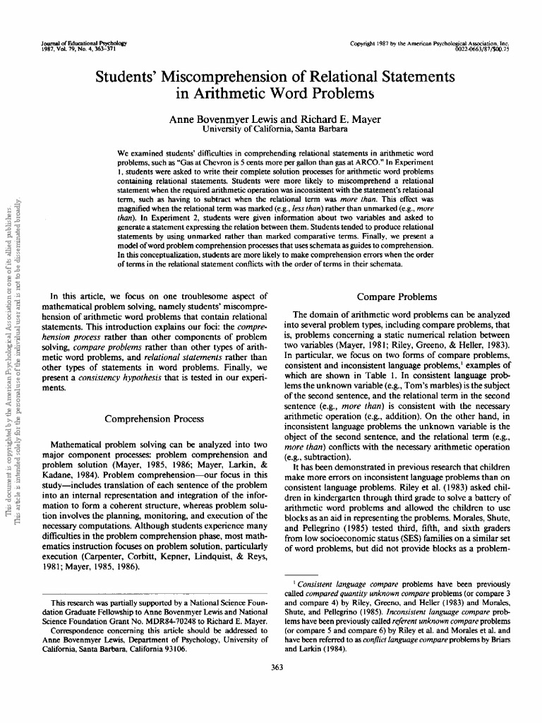 Lewis 1987 | PDF | Conceptual Model | Arithmetic